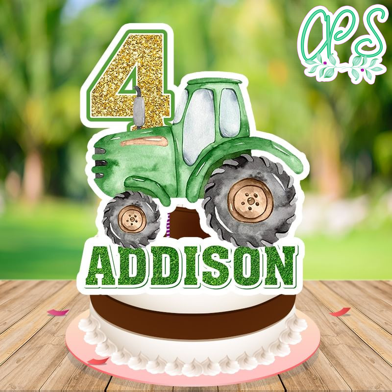 Tractor Birthday Cake Topper Template Printable | CustomPartyShirts