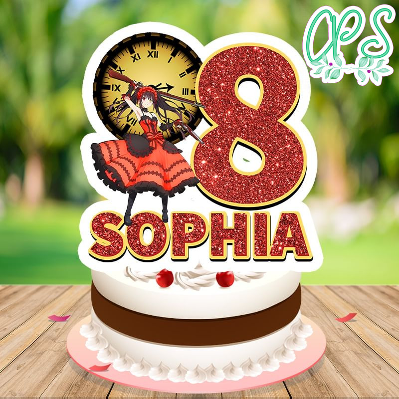 Kurumi Tokisaki Birthday Cake Topper Template Printable | CustomPartyShirts