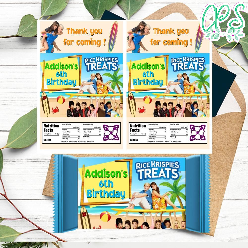 Teen beach Rice Krispies Treats Template Printable | CustomPartyShirts