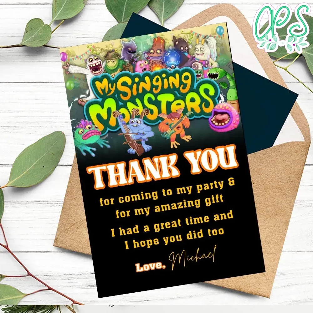 My Singing Monsters Thank You Card Customizable Template DIY ...