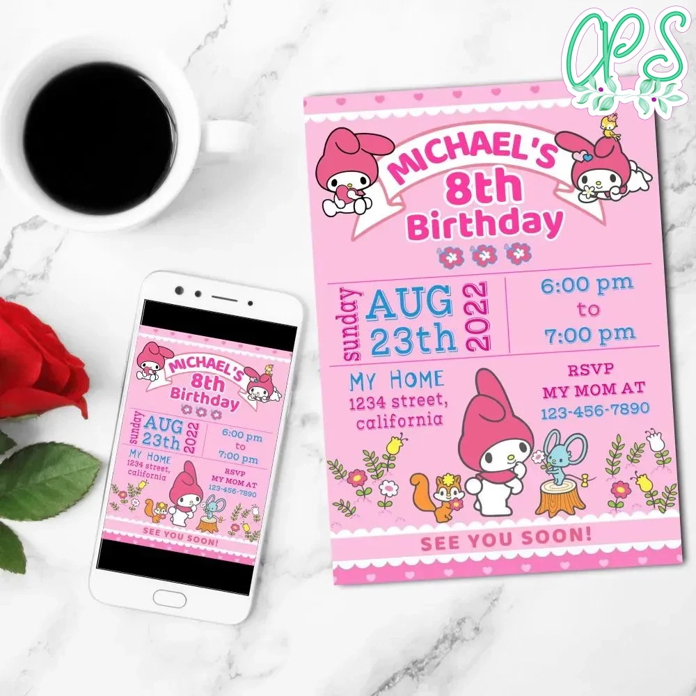 Melody Invitation Customizable Template DIY | CustomPartyShirts