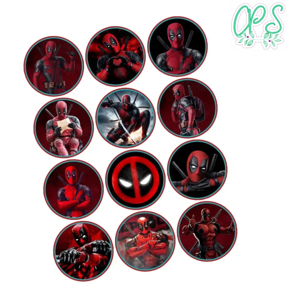 Deadpool Cupcake Toppers Template Printable Instant Download ...