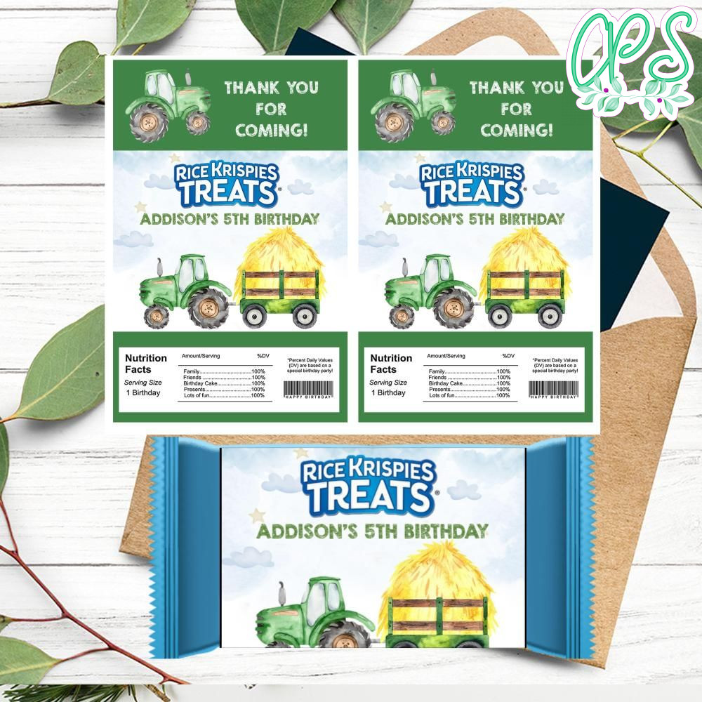Tractor Rice Krispies Treats Template Printable | CustomPartyShirts