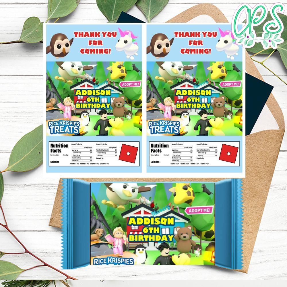 Adopt Me Rice Krispies Treats Template Printable | CustomPartyShirts