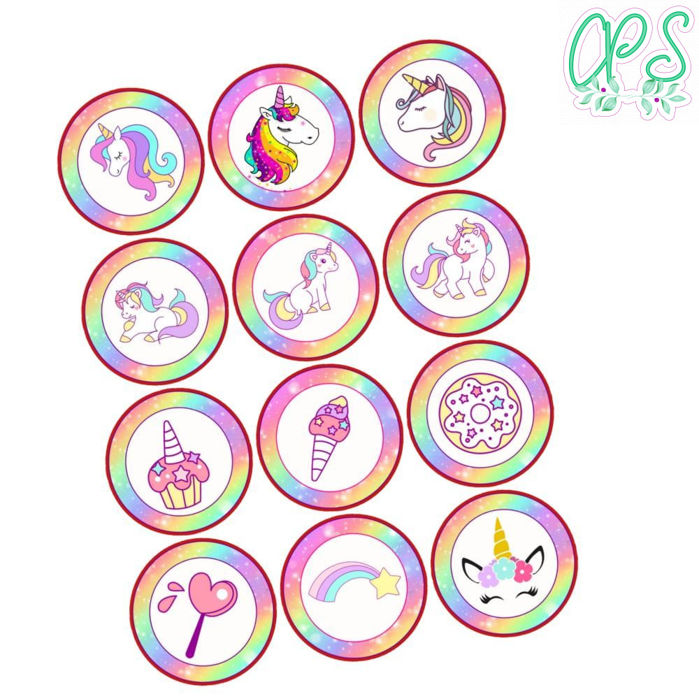 Unicorn Cupcake Toppers Template Printable Instant Download ...