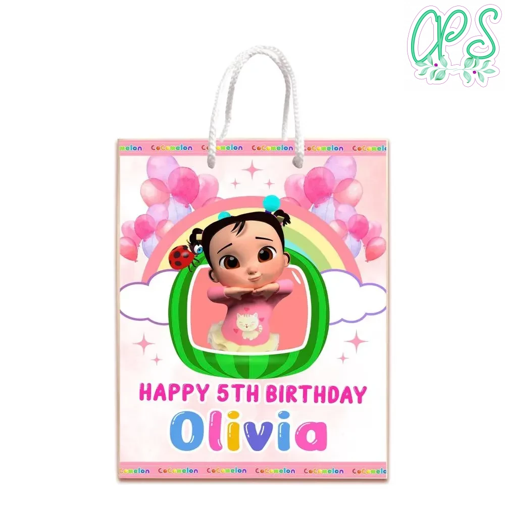 Cece Cocomelon Gift Bag Label Template Printable DIY | CustomPartyShirts