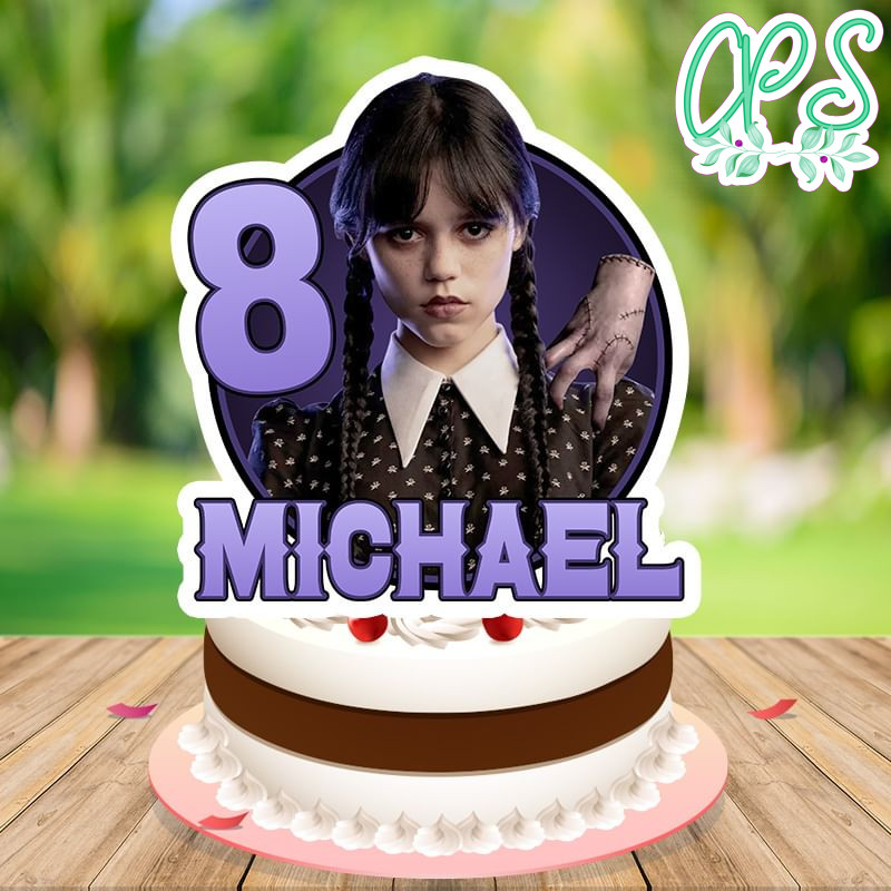 Wednesday Birthday Cake Topper Template Printable | CustomPartyShirts ...