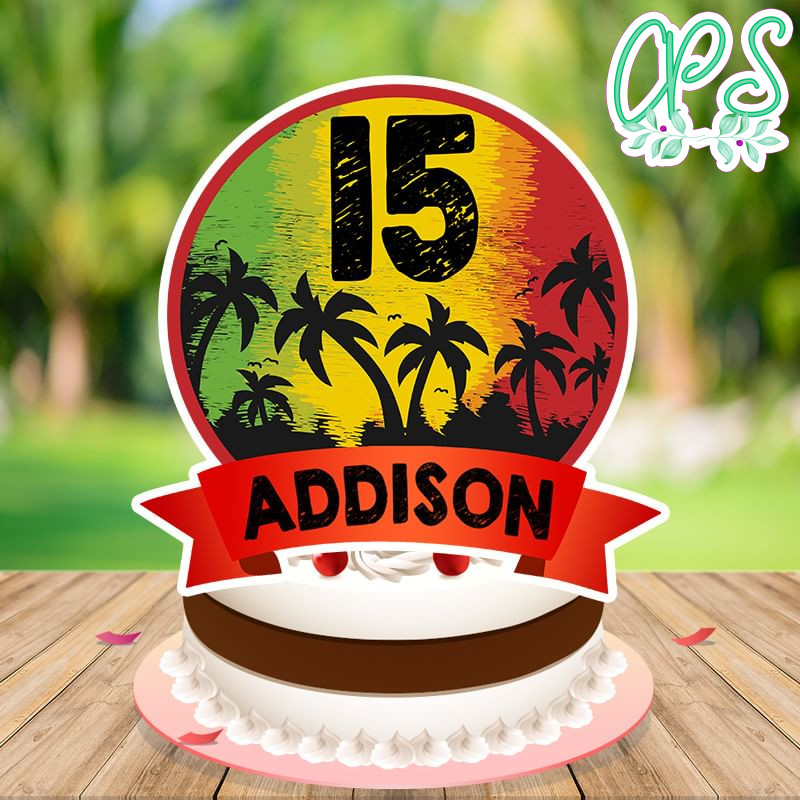 Jamaican Birthday Cake Topper Template Printable | CustomPartyShirts