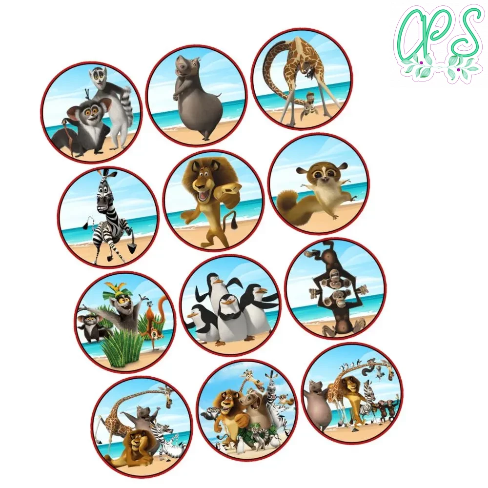 Madagascar Cupcake Toppers Template Printable Instant Download ...