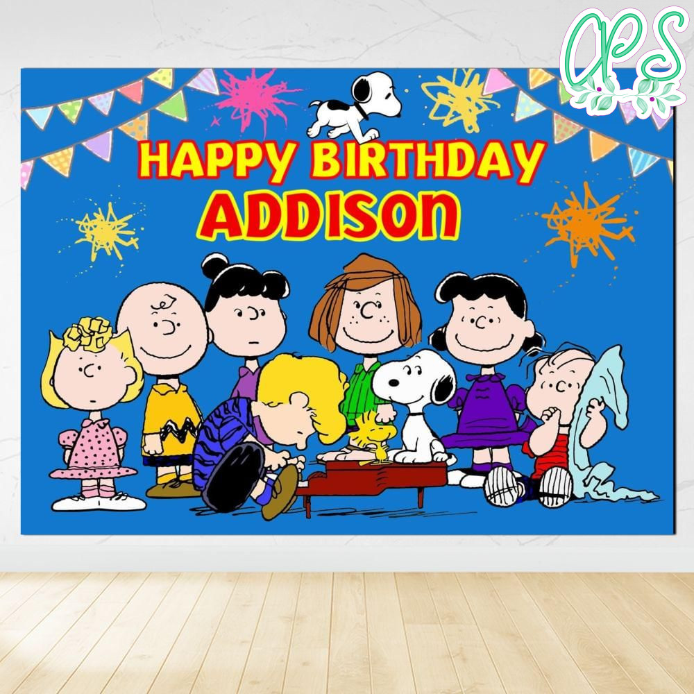 Snoopy Birthday Backdrop Digital File Template DIY | CustomPartyShirts
