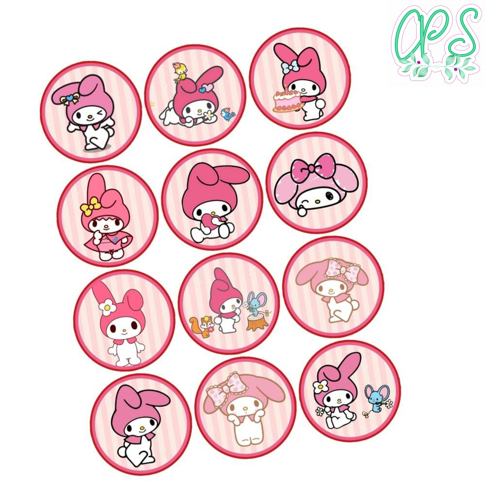 My Melody Cupcake Toppers Template Printable Instant Download ...