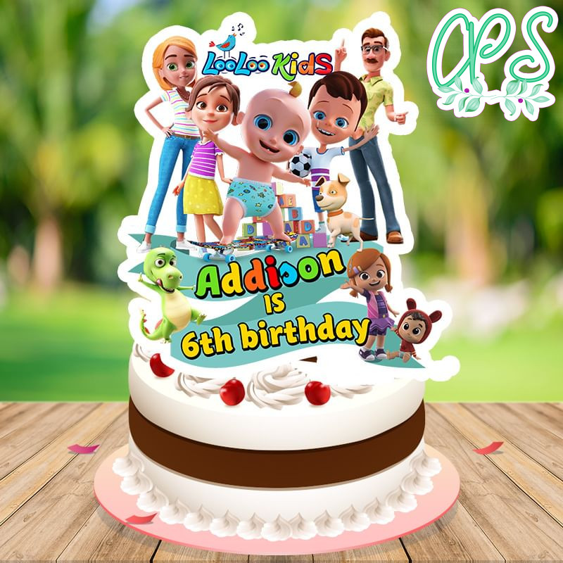 LooLoo Kids Birthday Cake Topper Template Printable | CustomPartyShirts