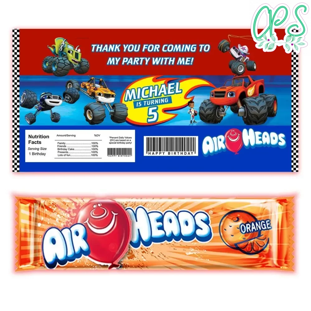 Blaze And The Monster Airhead Candy Wrapper Template Printable ...
