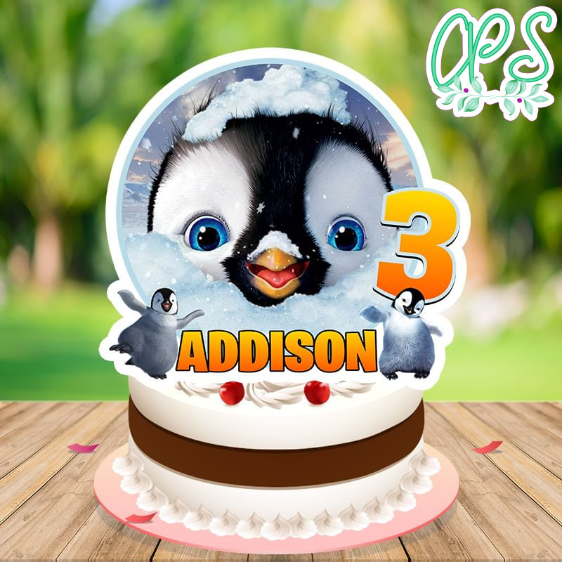 Happy Feet Birthday Cake Topper Template Printable | CustomPartyShirts