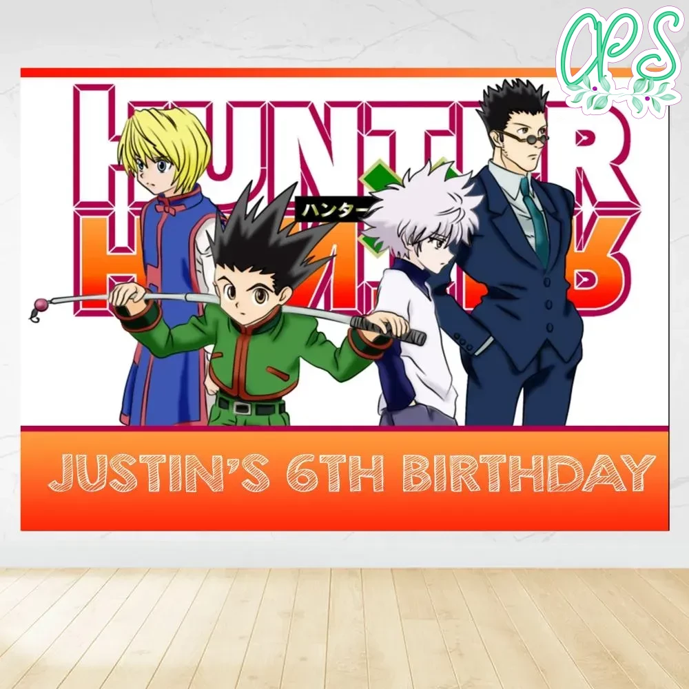 Hunter x Birthday Backdrop Digital File Template DIY | CustomPartyShirts