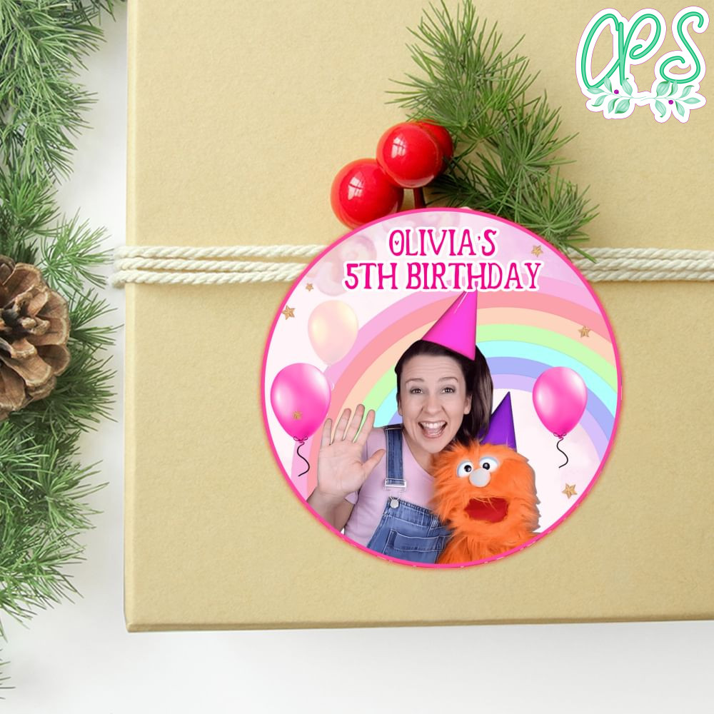Ms. Rachel Circle Sticker Template Customizable DIY | CustomPartyShirts