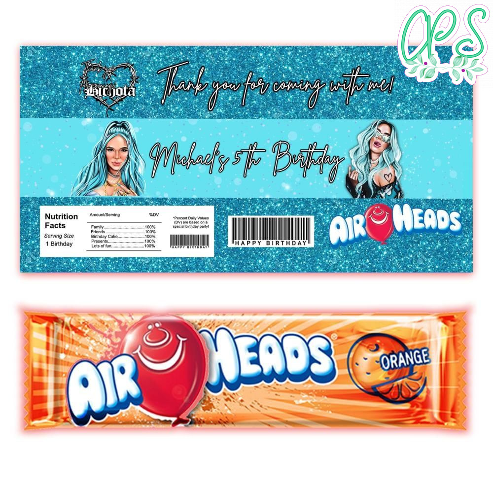 Karol G Airhead Candy Wrapper Template Printable | CustomPartyShirts