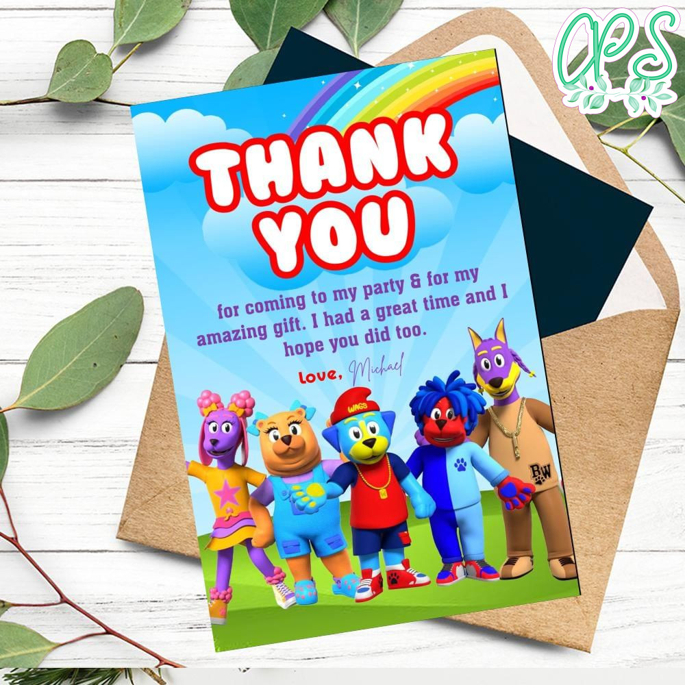 Doggyland Thank You Card Customizable Template DIY | CustomPartyShirts