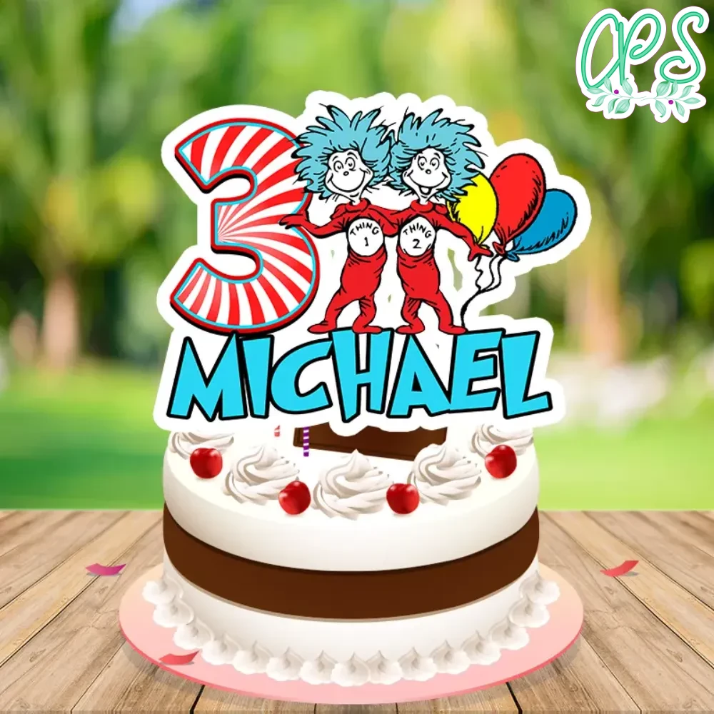 Thing 1 thing 2 Birthday Cake Topper Template Printable ...