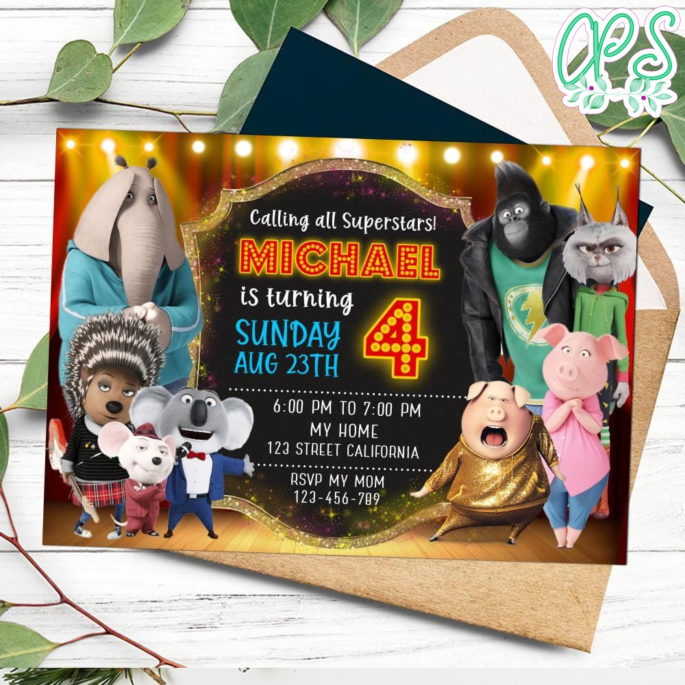 Sing 2 Party Invitation Customizable Template To Print At Home 