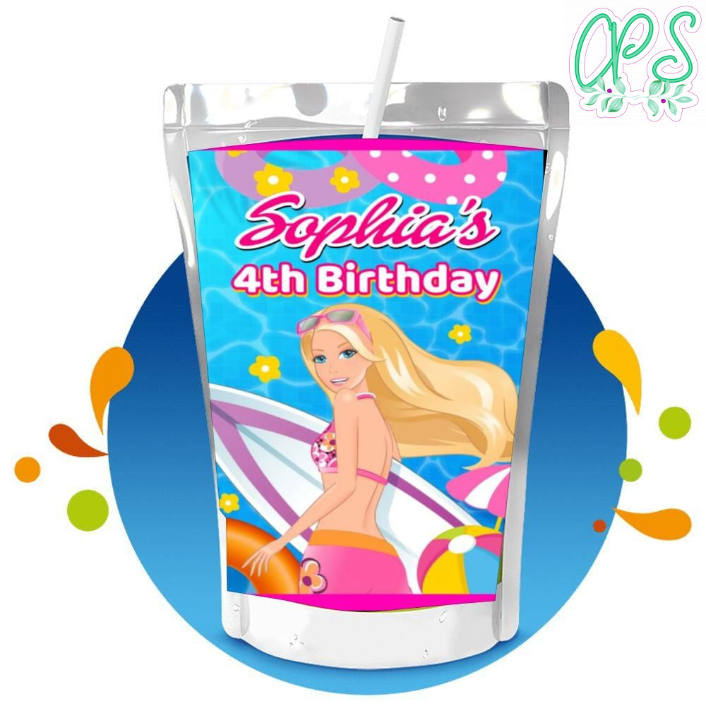 Barbie Pool Party Capri Sun Birthday Digital File Printable ...
