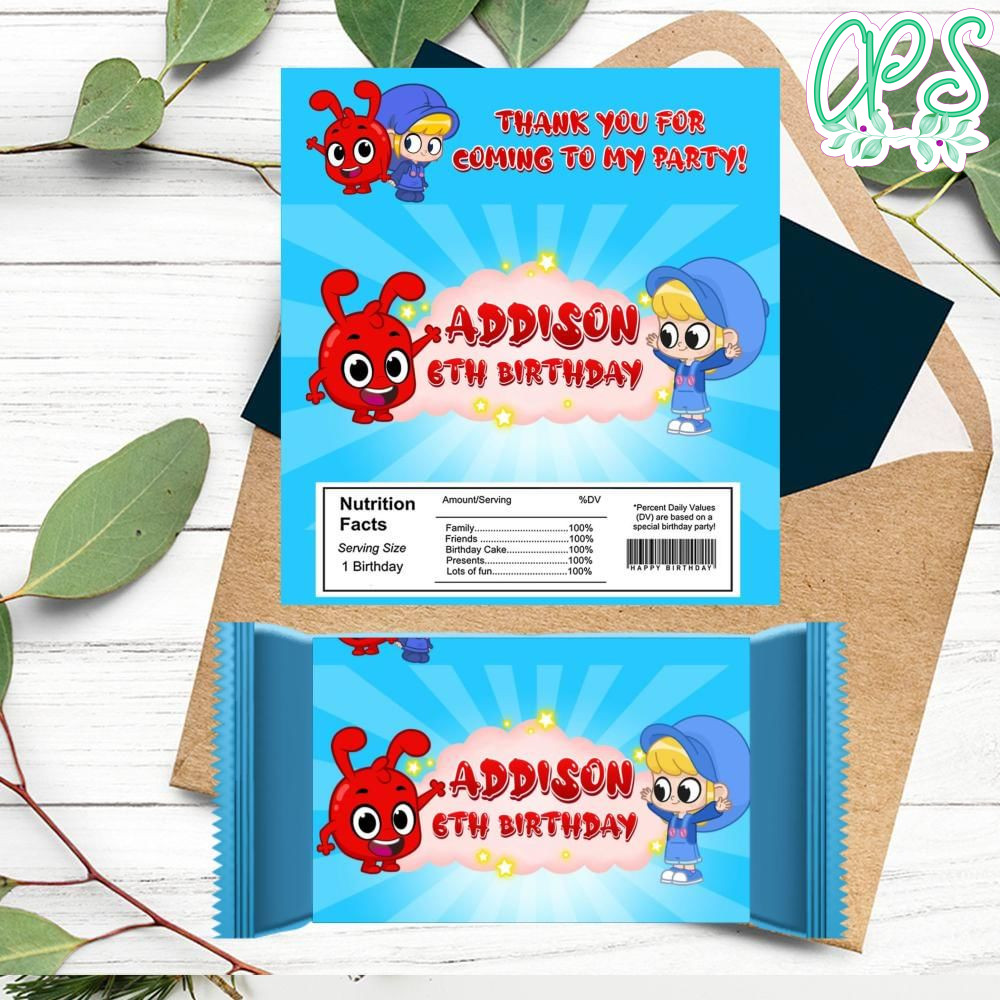 Morphle Candy bar Label Customizable Template DIY | CustomPartyShirts