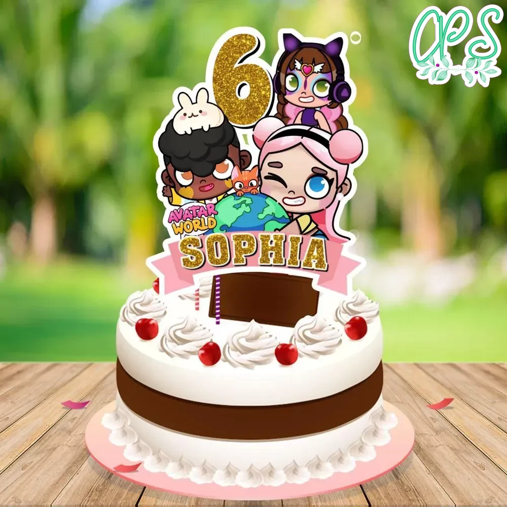 Avatar World Birthday Cake Topper Template Printable | CustomPartyShirts