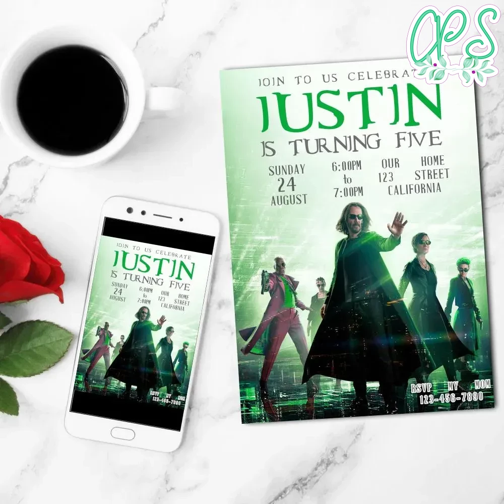 The Matrix Invitation Customizable Template Instant Download ...
