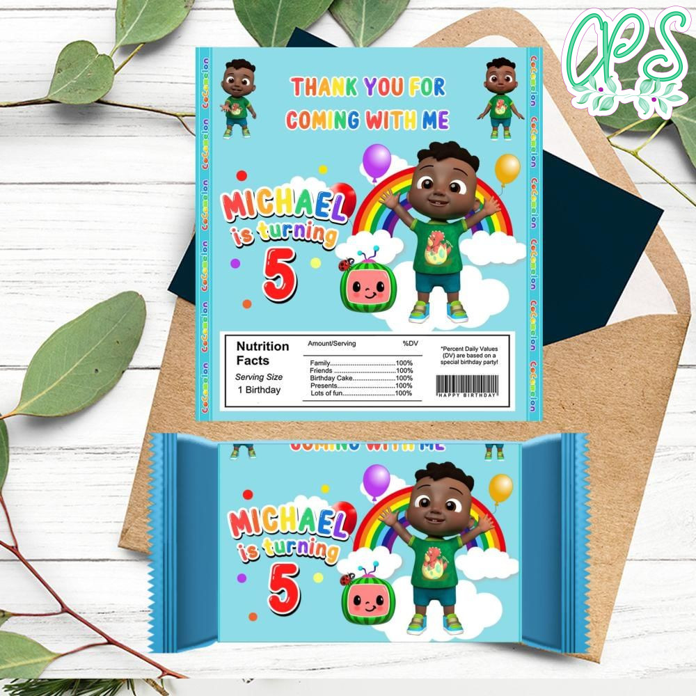 Cocomelon Cody Candy bar Label Customizable Template DIY ...