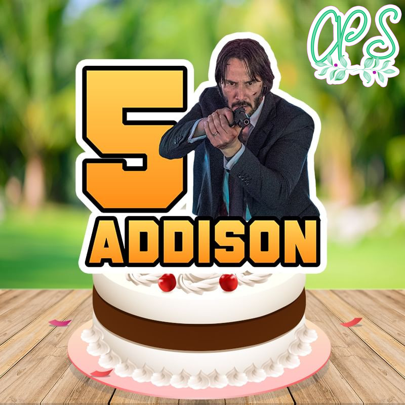 John wick Birthday Cake Topper Template Printable | CustomPartyShirts