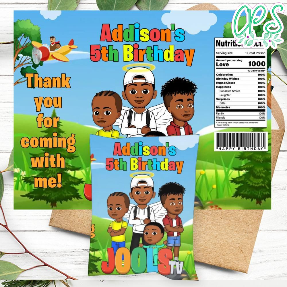 Jools tv Birthday Party Chip Bag Digital File DIY | CustomPartyShirts
