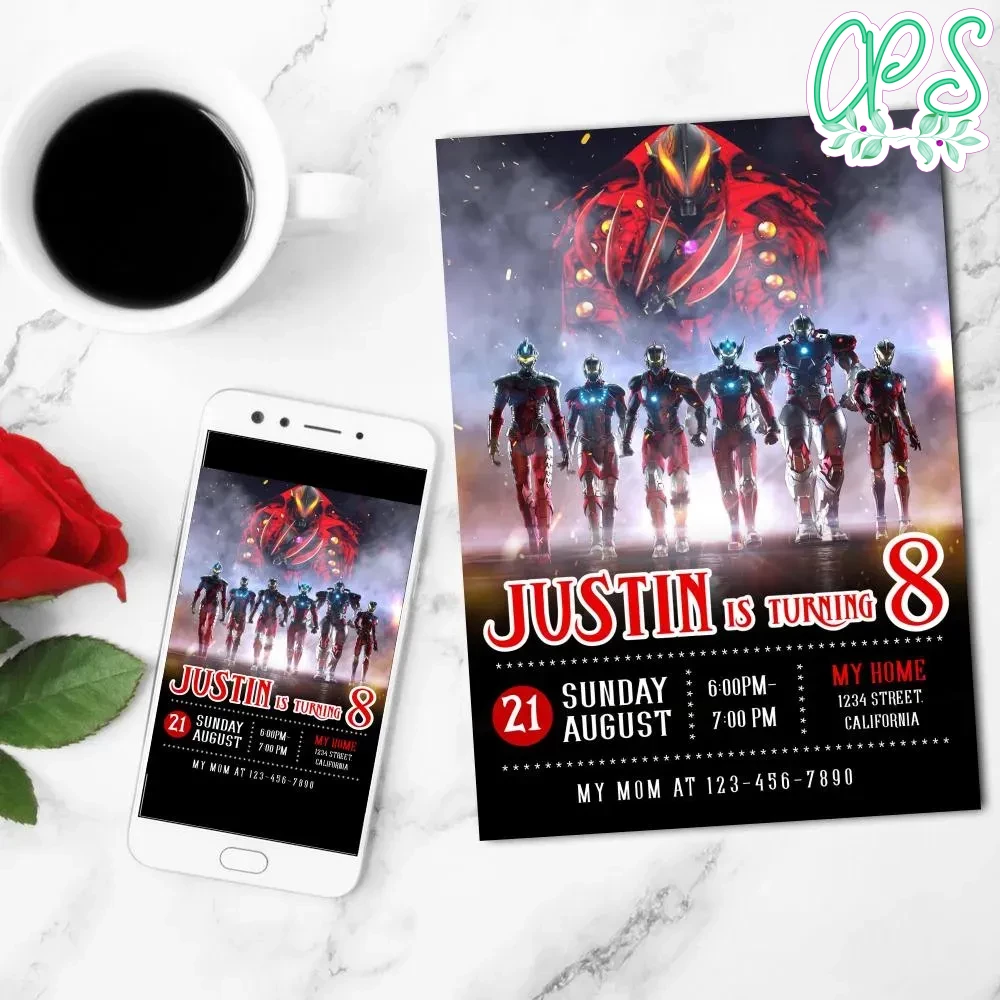 Ultraman Invitation Customizable Template to Print at Home ...