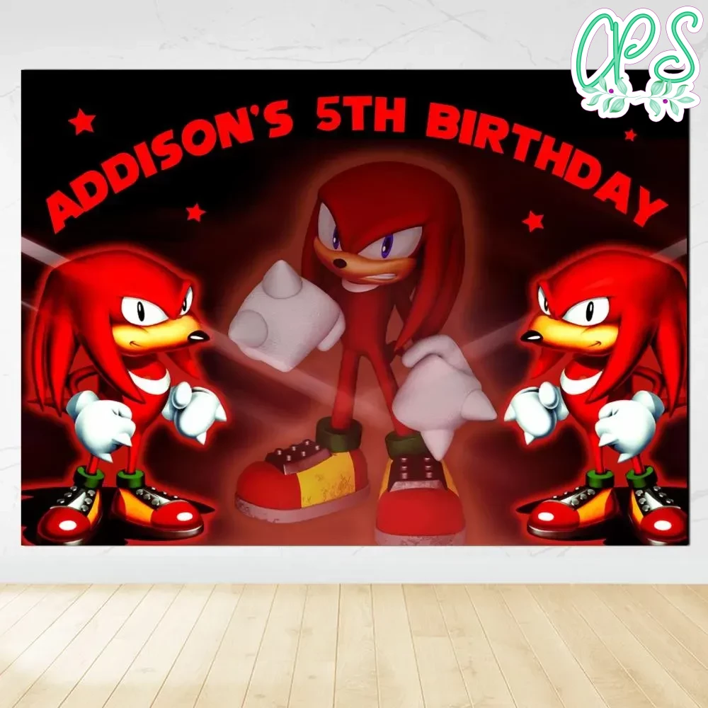 Knuckles Birthday Backdrop Digital File Template | CustomPartyShirts