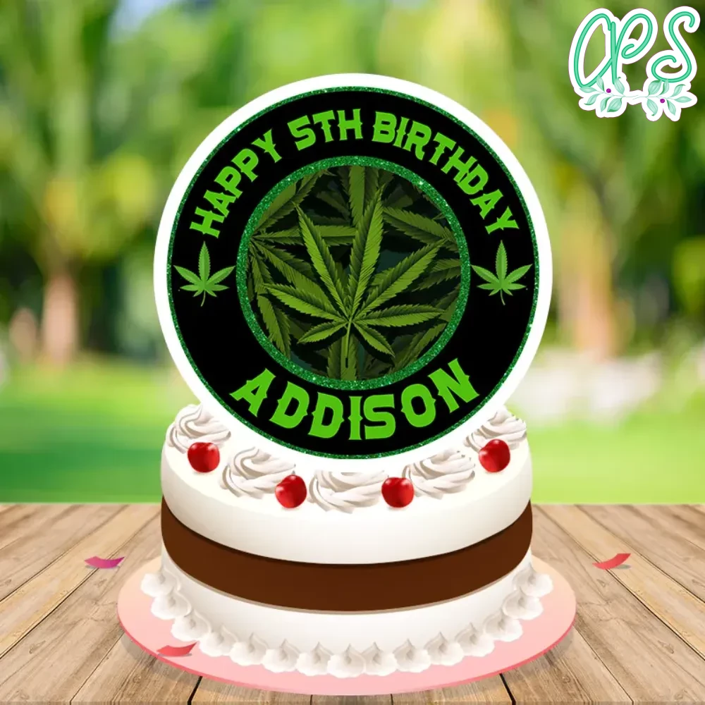 Marijuana Birthday Cake Topper Template Printable | CustomPartyShirts