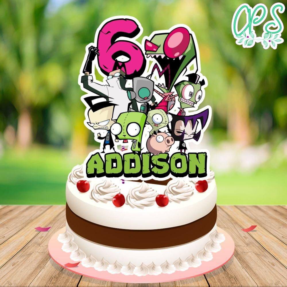 Invader Zim Birthday Cake Topper Template Printable | CustomPartyShirts