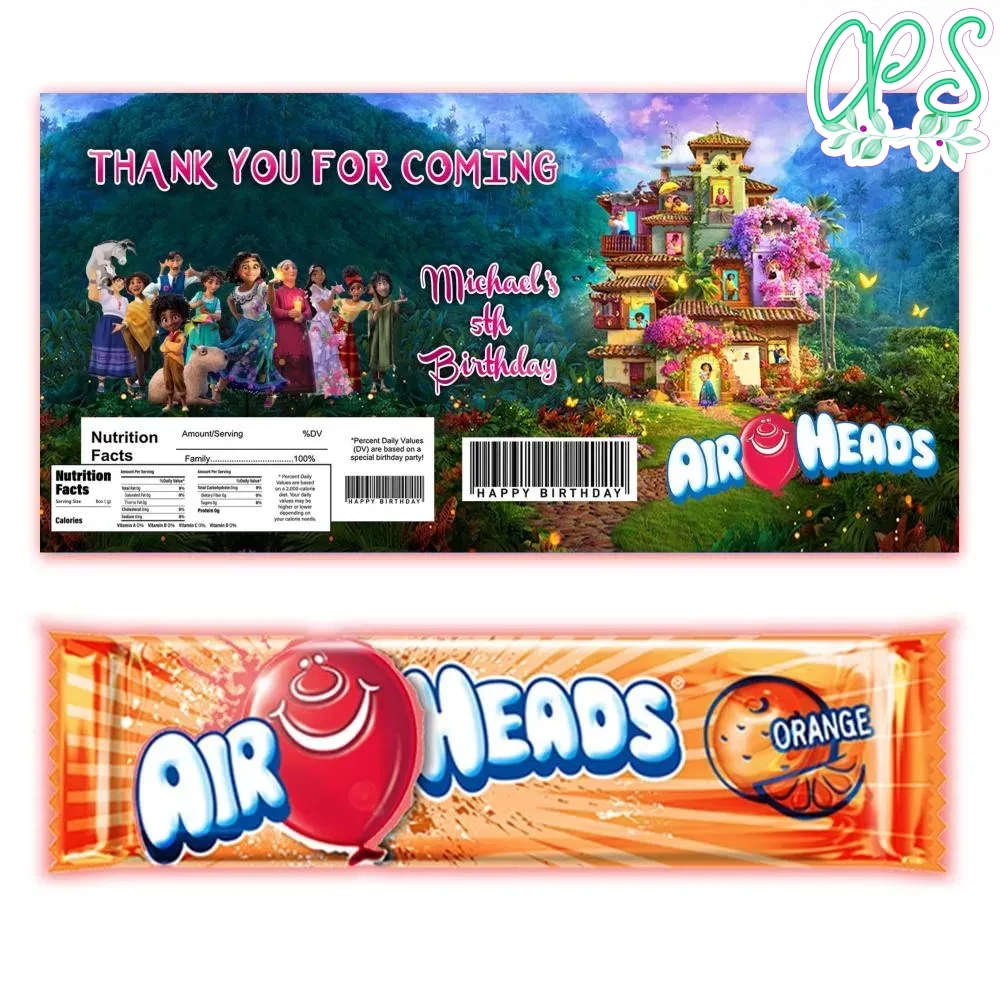 Encanto Airhead Candy Wrapper Template Printable | CustomPartyShirts