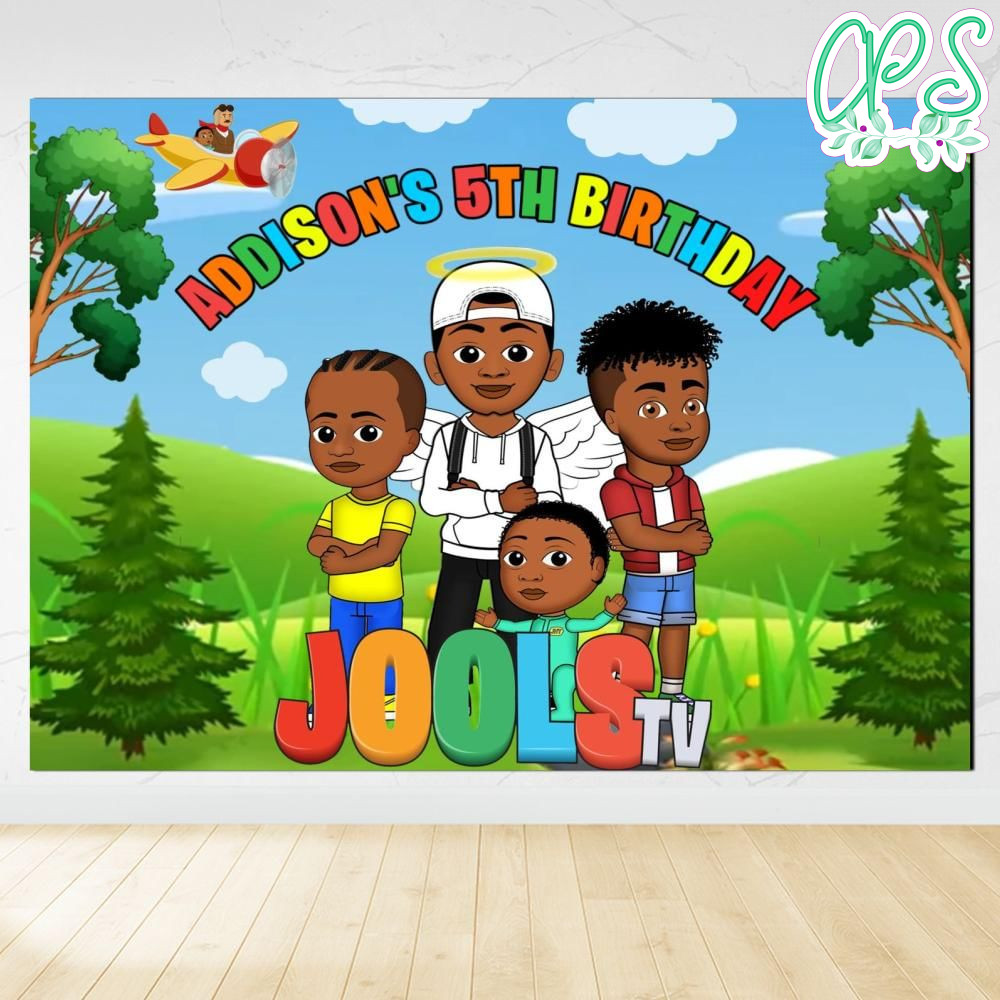 Jools tv Birthday Backdrop Digital File Template | CustomPartyShirts