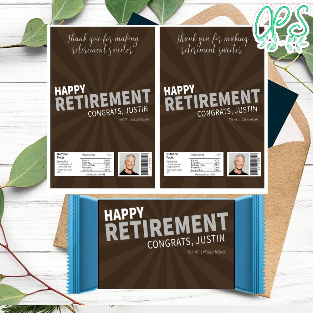 Happy Retirement Hershey Bar Wrapper Template Printable DIY ...