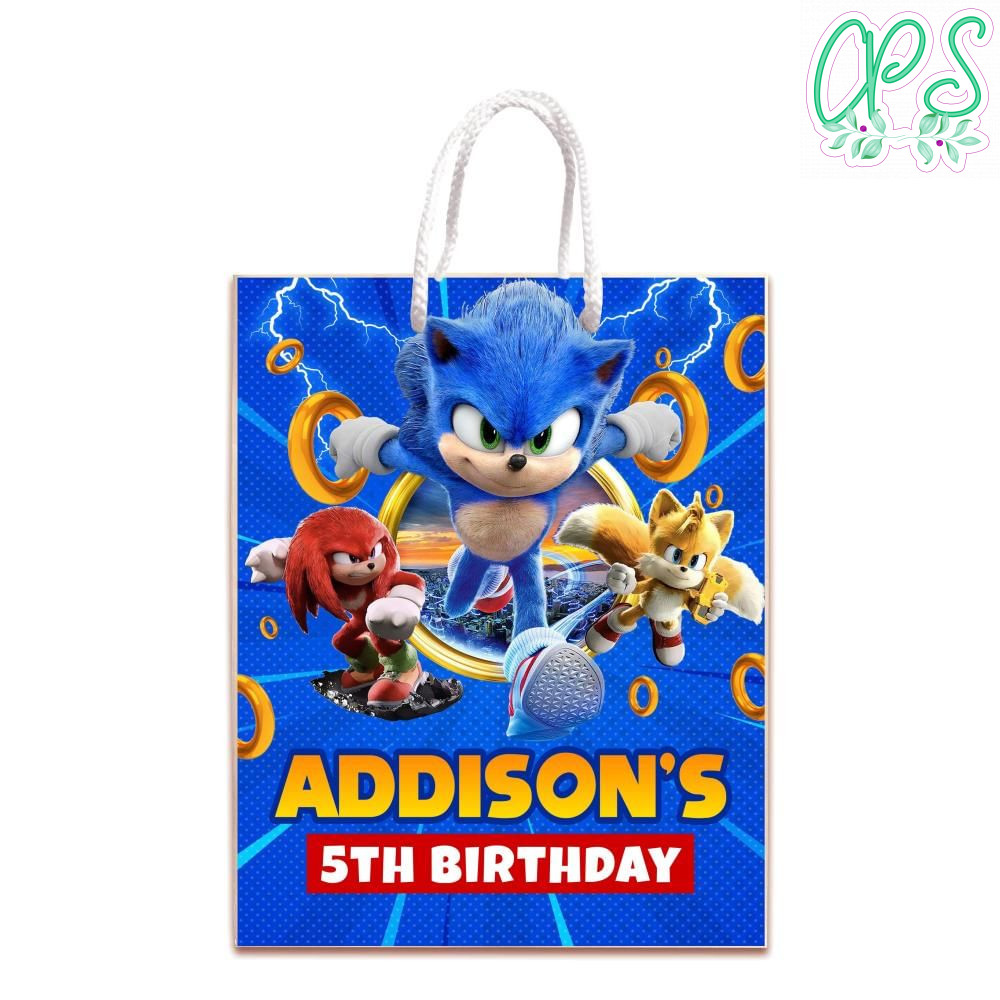 Sonic Gift Bag Label Template Printable DIY | Partyinvitedesign