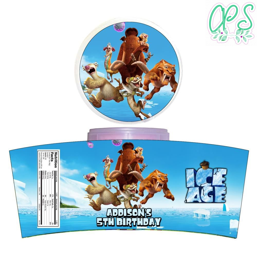 Ice Age Cotton Candy Label Template | CustomPartyShirts