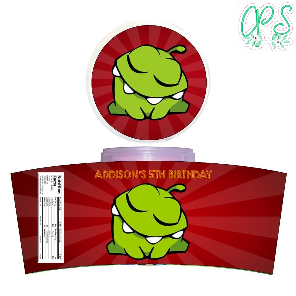 Om Nom Cotton Candy Label Template | CustomPartyShirts