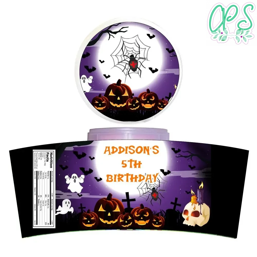 Halloween Cotton Candy Label Template | CustomPartyShirts