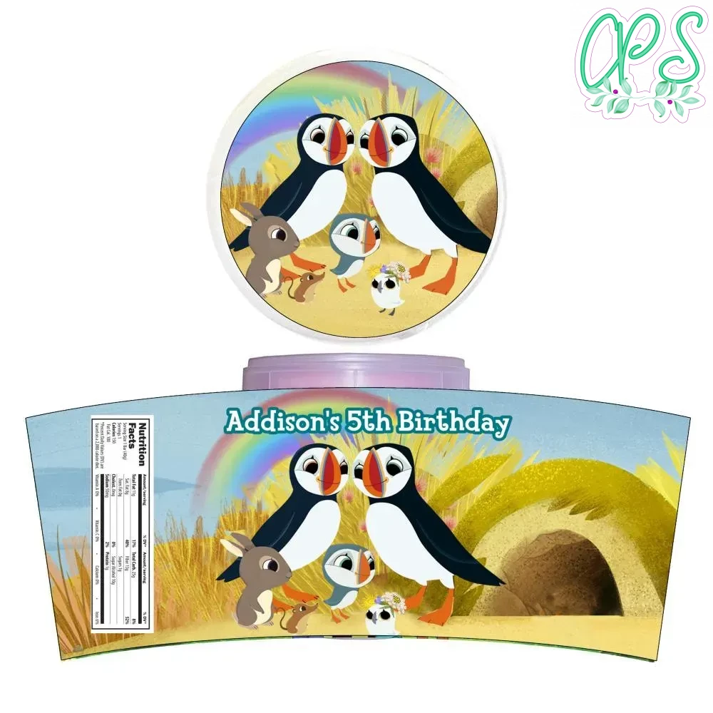 Puffin Rock Cotton Candy Label Template | CustomPartyShirts