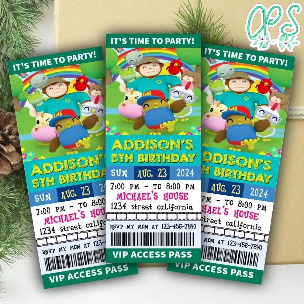 Didi And Friends Ticket Invitation Customizable Template ...