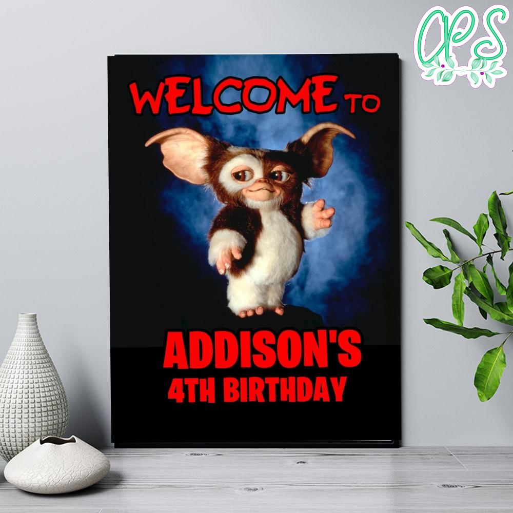 Gremlins Gizmo Birthday Welcome Sign Digital File Printable DIY ...