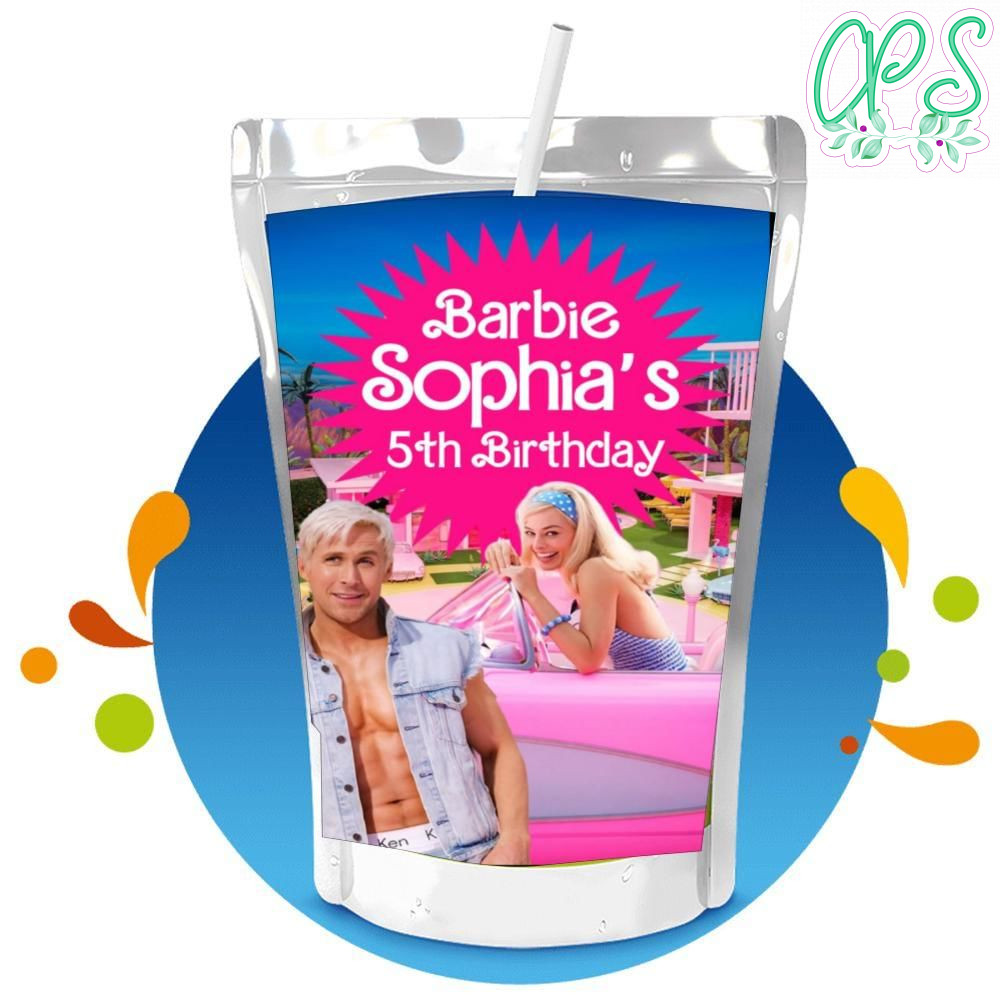 Barbie Movie Capri Sun Birthday Digital File Printable | CustomPartyShirts