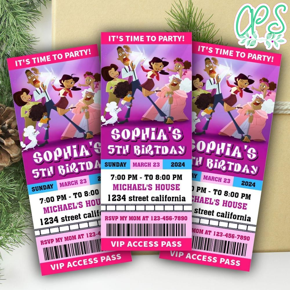 The Proud Family Ticket Invitation Customizable Template ...