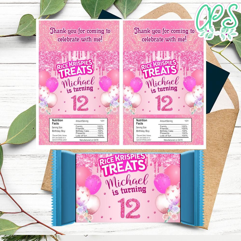 Shades of pink Rice Krispies Treats Template Printable DIY ...