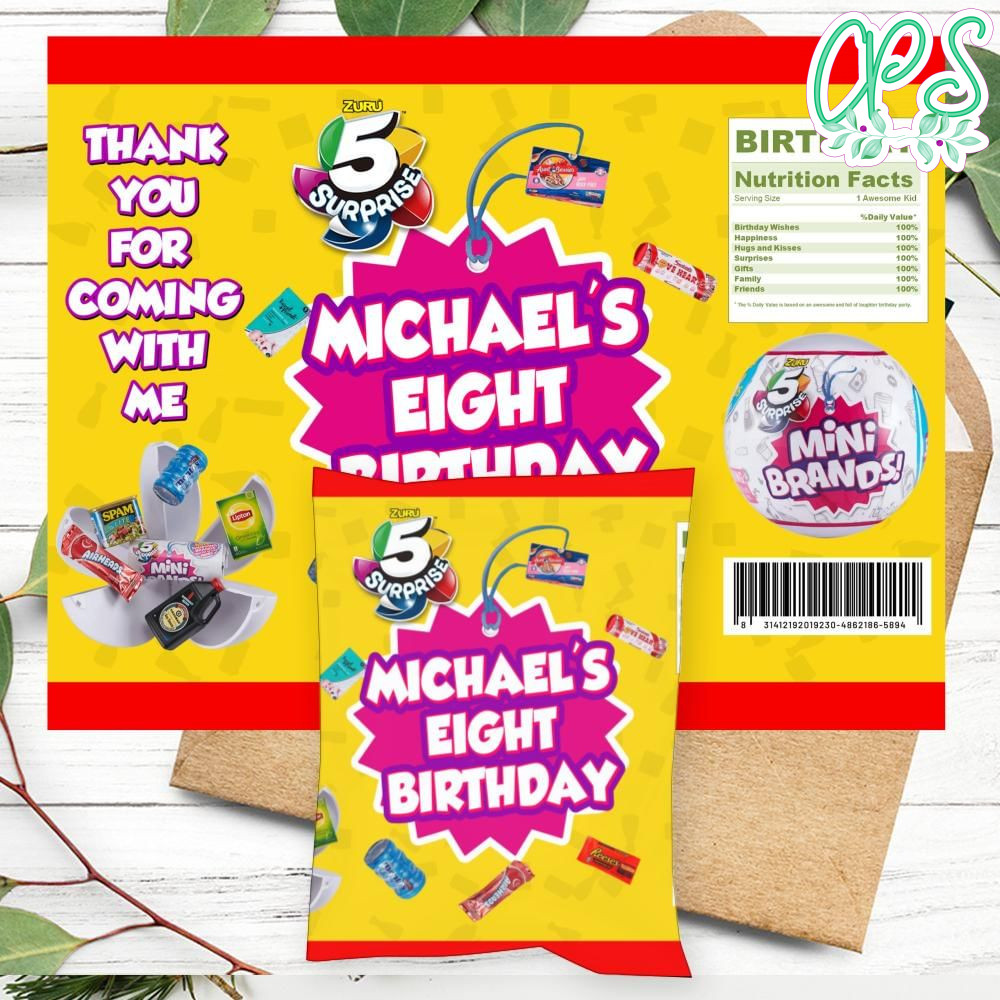 Surprise Mini Brands Birthday Chip Bag Digital File Printable DIY ...