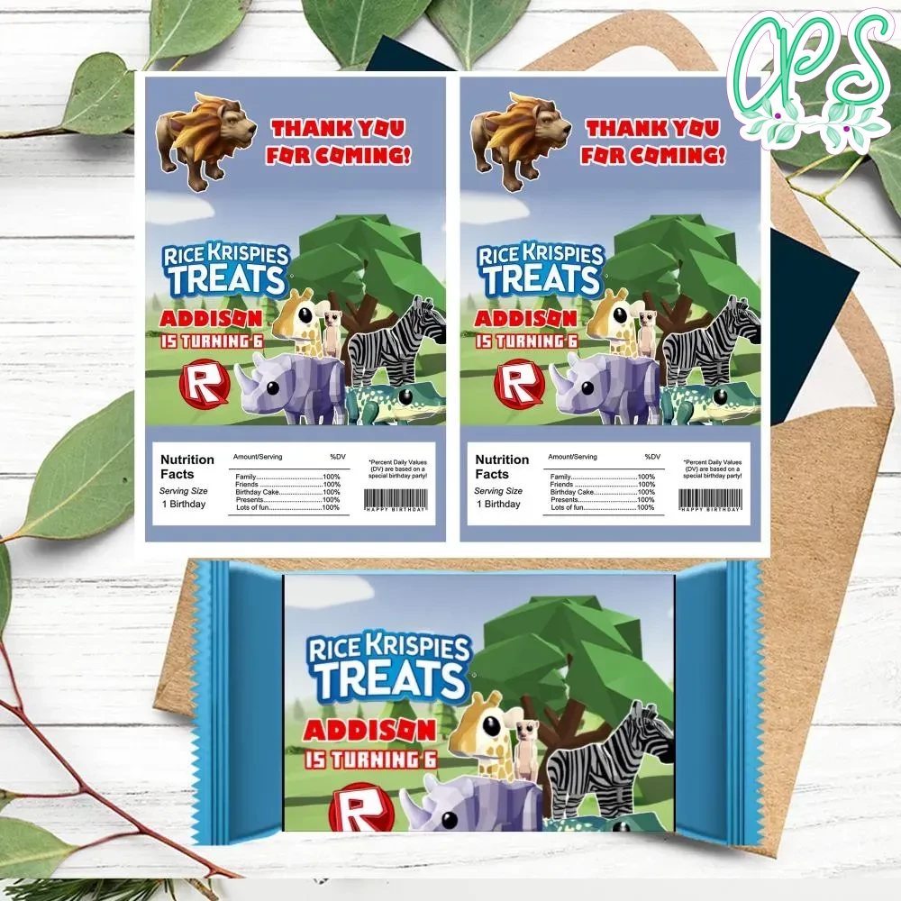 Roblox Safari Rice Krispies Treats Template Printable | CustomPartyShirts